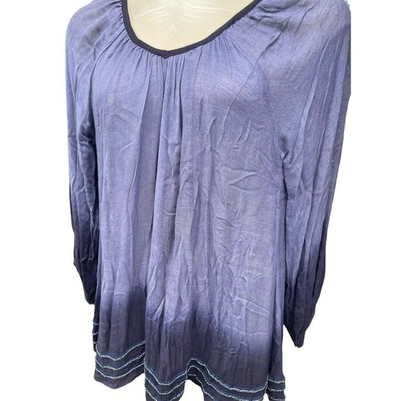 Letarte | Tops | Letarte Maui Hawaii Dip Dye Ombr Blue Beaded Cover Up ...
